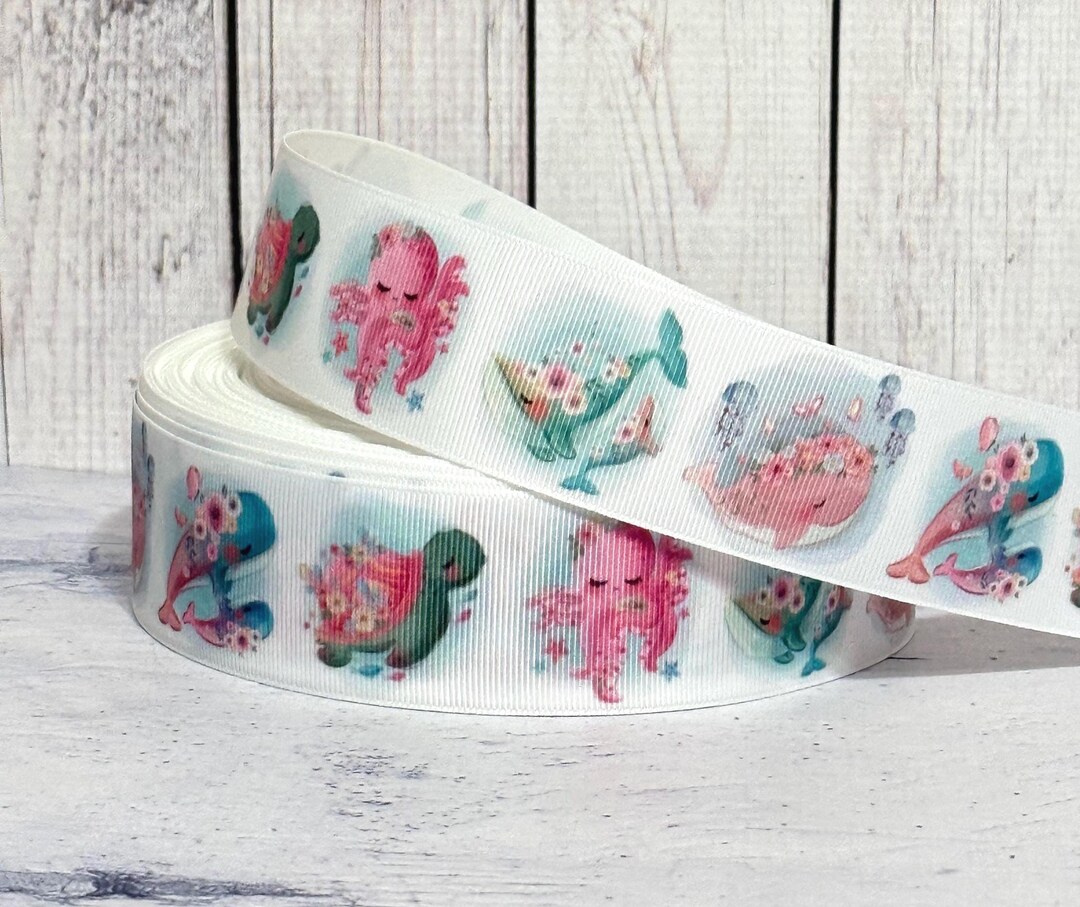 1 1/2” 7/8” Under the Sea Grosgrain Ribbon ,3 Yard Sea Grosgrain Ribbon ...