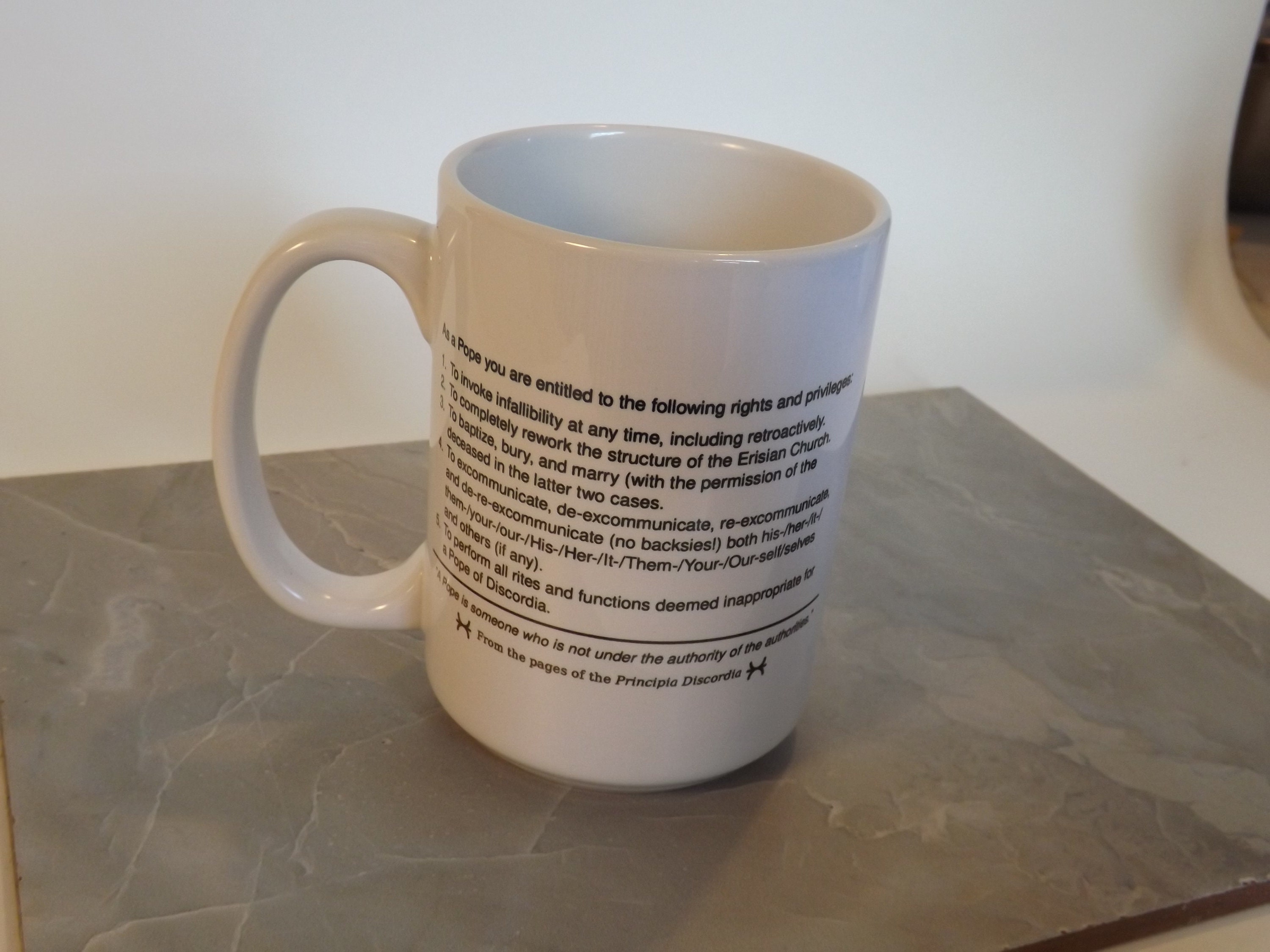 Discordian Pope Mug 15 Oz Mug Pope Card Discordian - Etsy