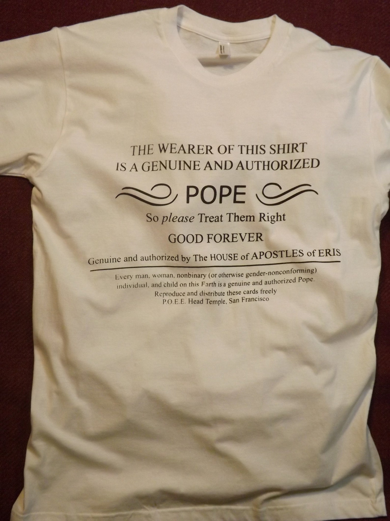 Discordian Pope T-shirt,pope Card T-shirt,discordian T-shirt,fnord T ...