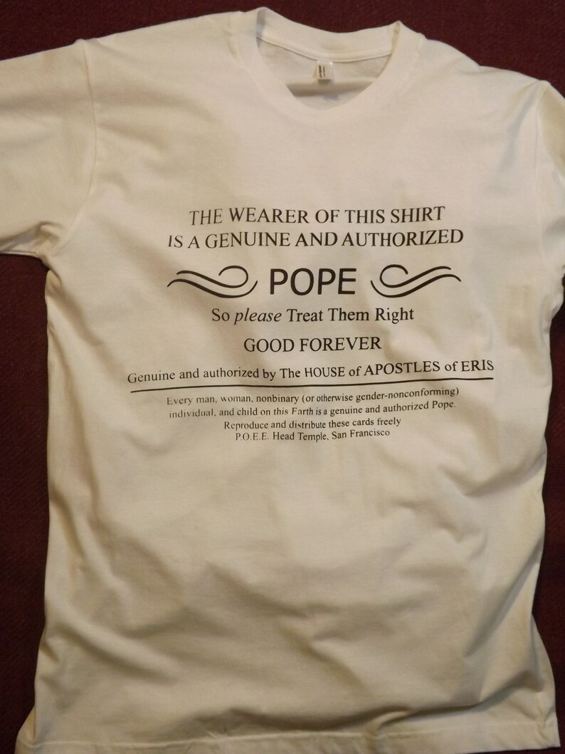 Discordian Pope T-shirt,pope Card T-shirt,discordian T-shirt,fnord T ...