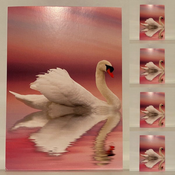 Swan Greeting Card - Etsy