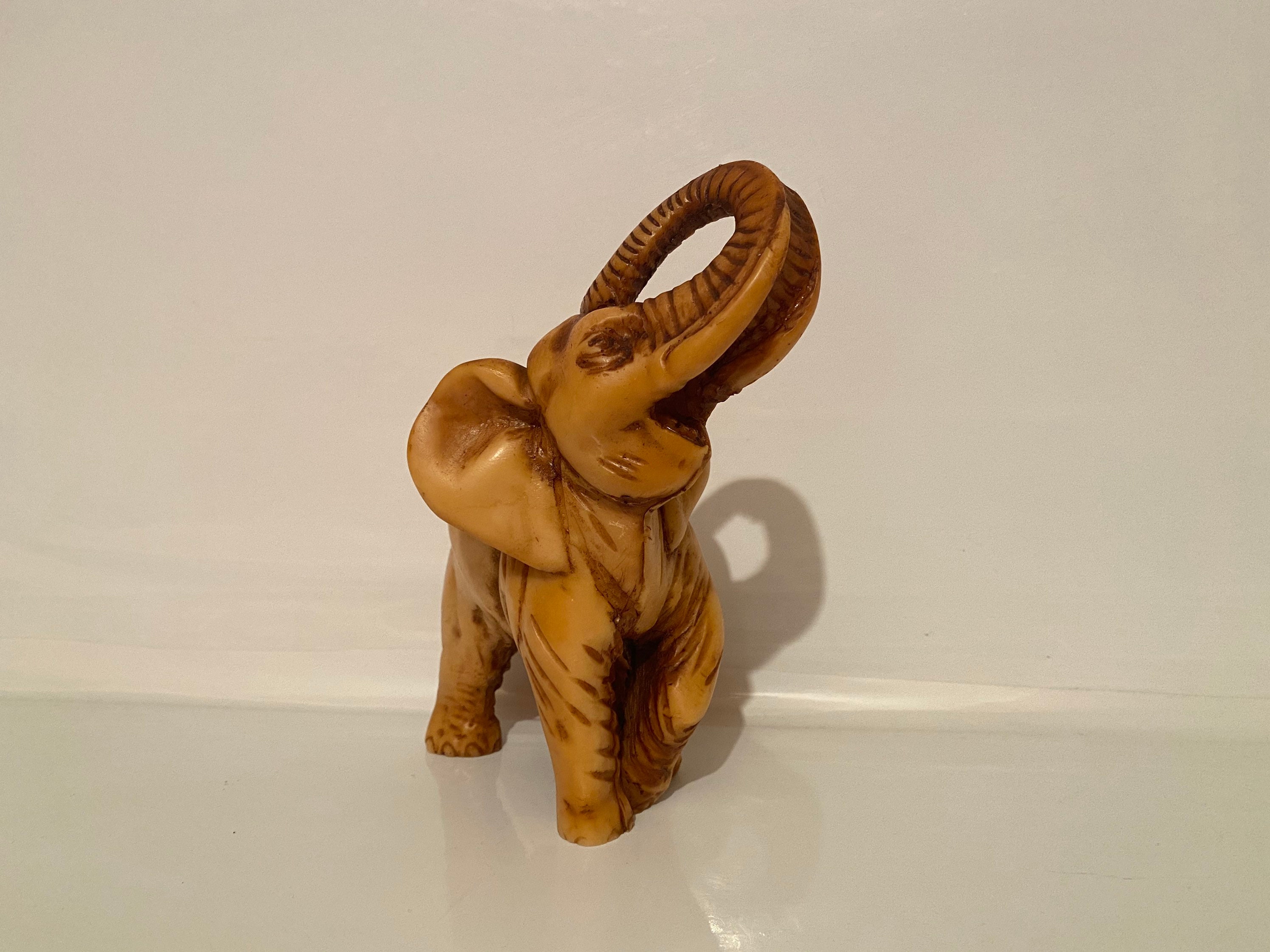 Vintage Elephant Statue Carved Animal Figure Gifts Home Decor | Etsy