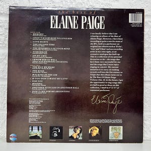 The Best of Elaine Paige Album Memories Genre Pop Vinyl 12” LP Record ...