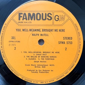 Ralph Mctell Album You Well-meaning Brought Me Here Genre Rock Vinyl 12 ...