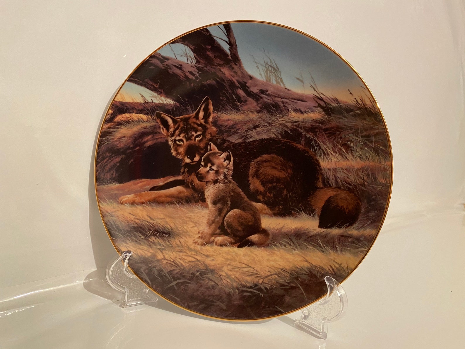 Vintage Porcelain Decorative Plate the Red Wolf Last of Their - Etsy UK