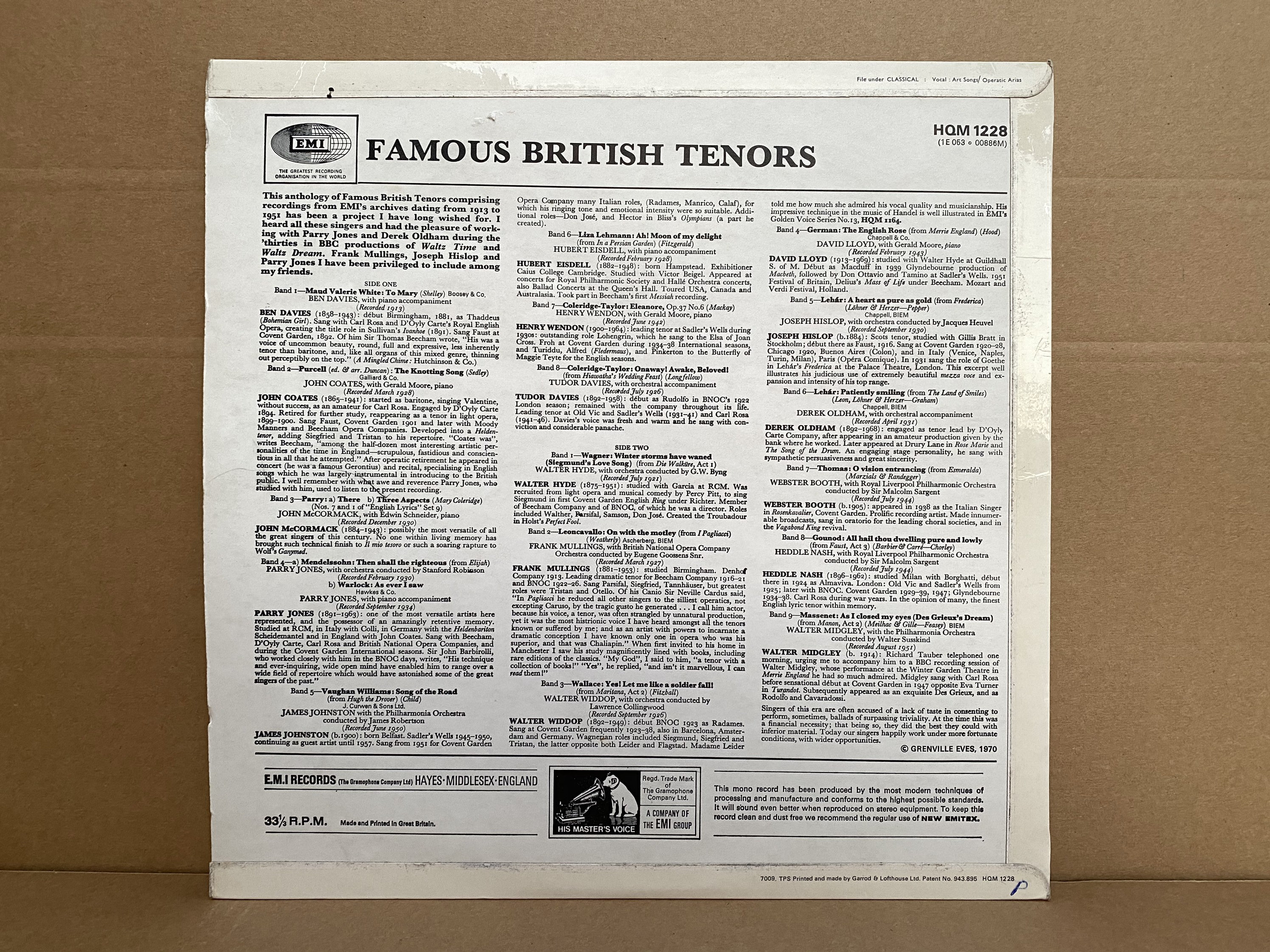 Famous British Tenors Collection Album Genre Classical Opera - Etsy UK