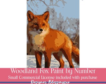 Woodland Fox Paint by Number COMPLETED Nursery Decor Instant | Etsy