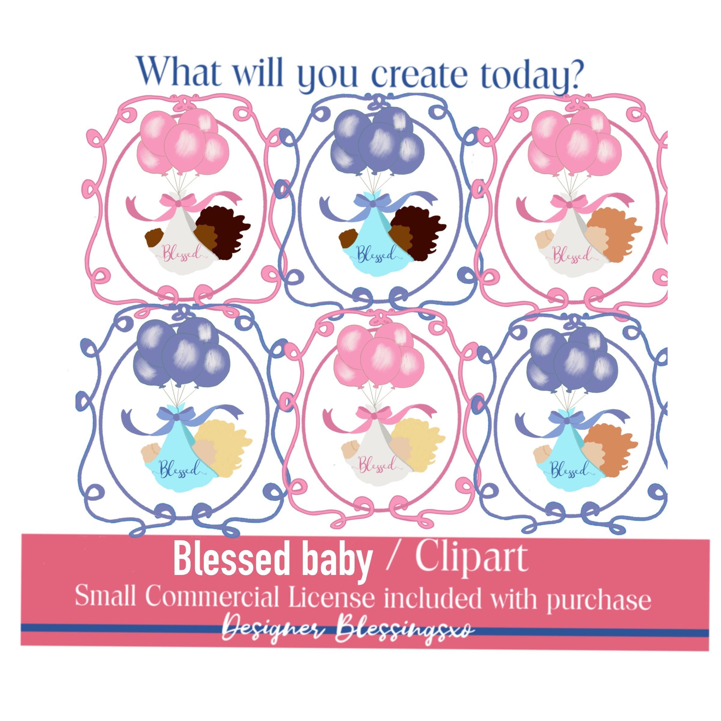 Blessed Baby Clipart Newborn Clipart Black Baby Stickers - Etsy New Zealand