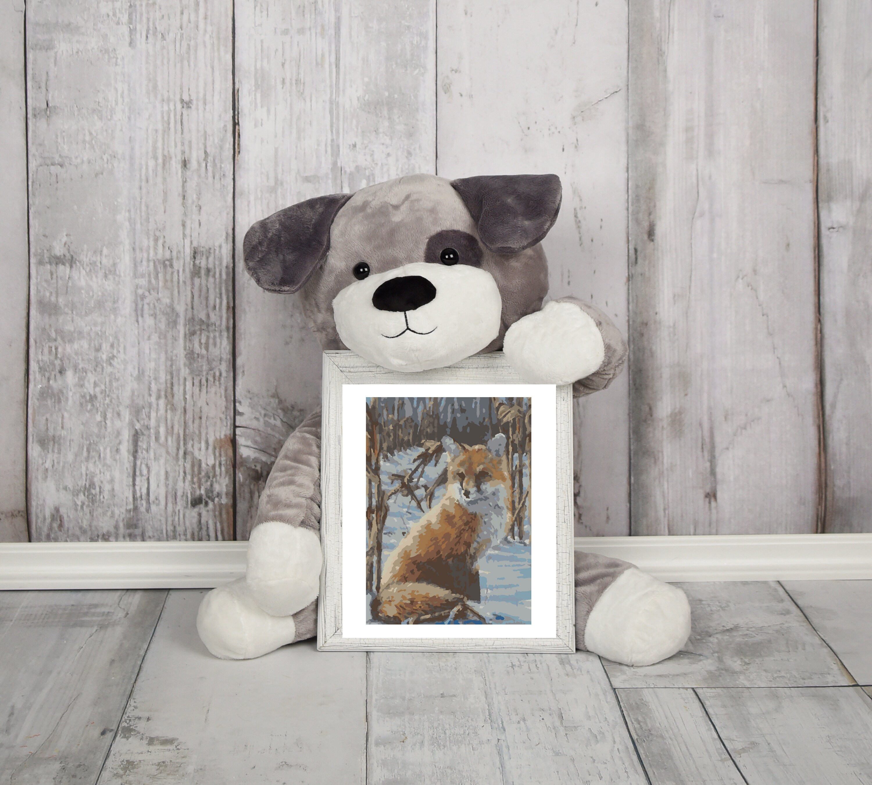 Woodland Fox Paint by Number COMPLETED Nursery Decor Instant Download ...