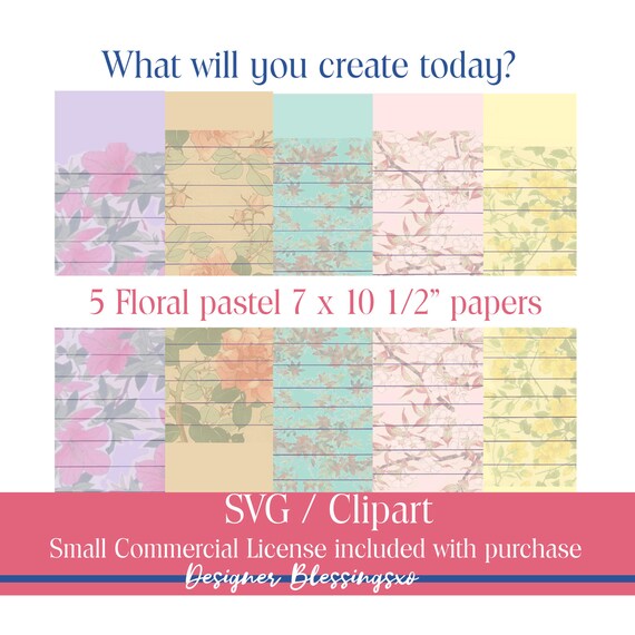 Printable Floral Lined Writing Paper Pastel Lined Stationary | Etsy
