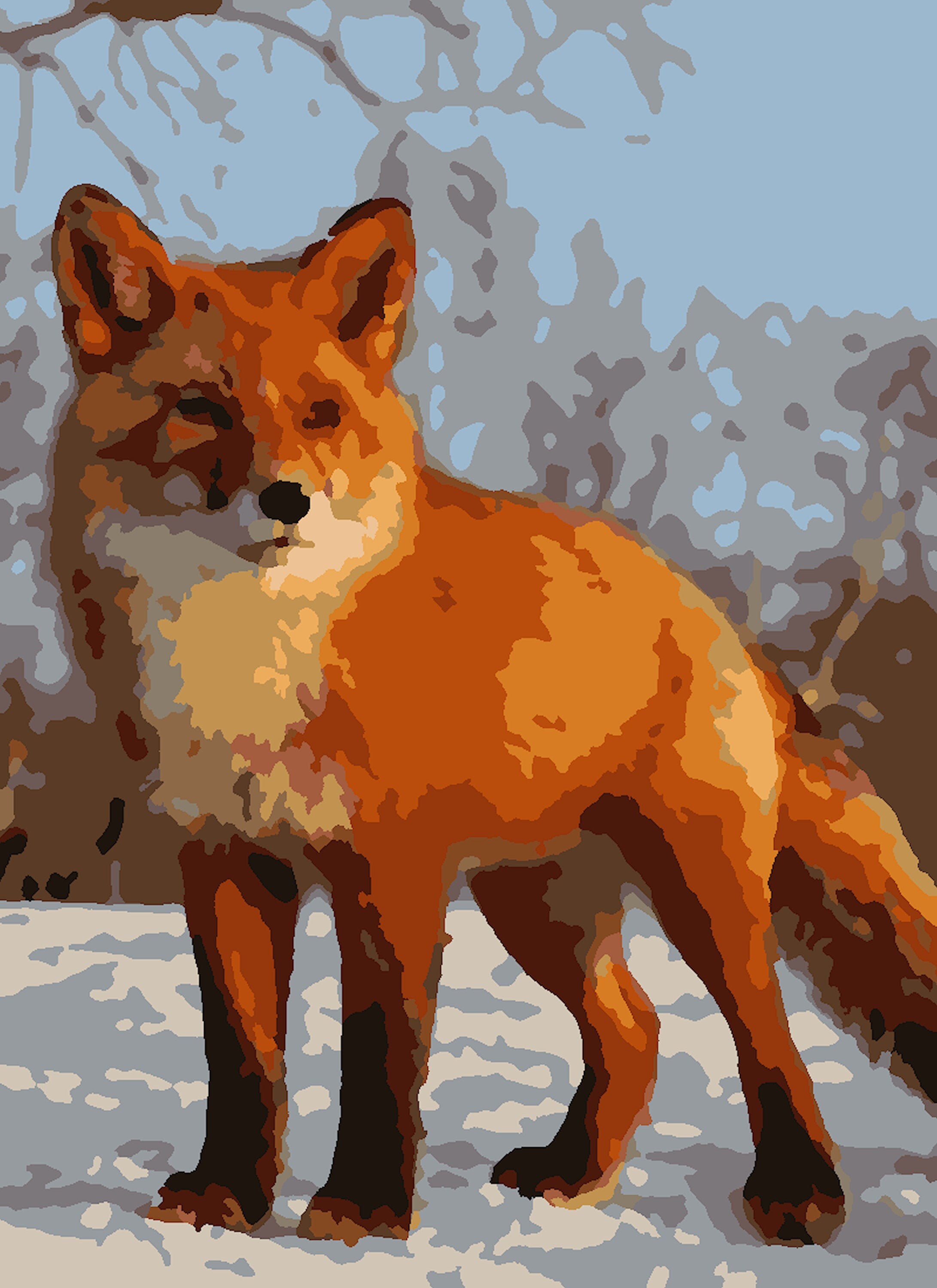 Woodland Fox Paint by Number COMPLETED, PBN Wall Decor, Instant ...