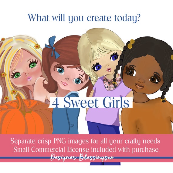 School Girl Clipart Princess Clipart Sweet Girl Clipart - Etsy