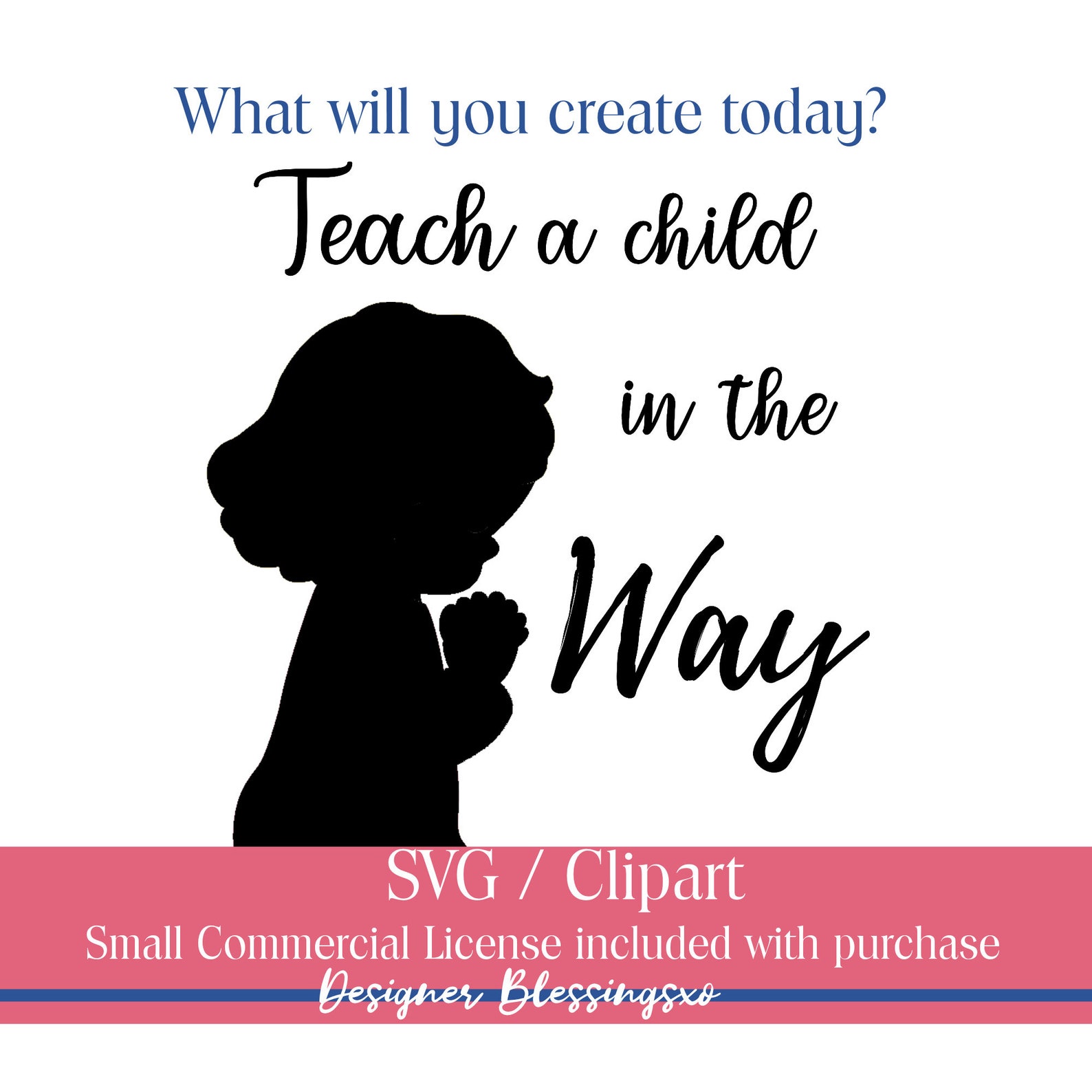 Silhouette Praying Girl SVG Praying Hands Clipart Baptism - Etsy Canada