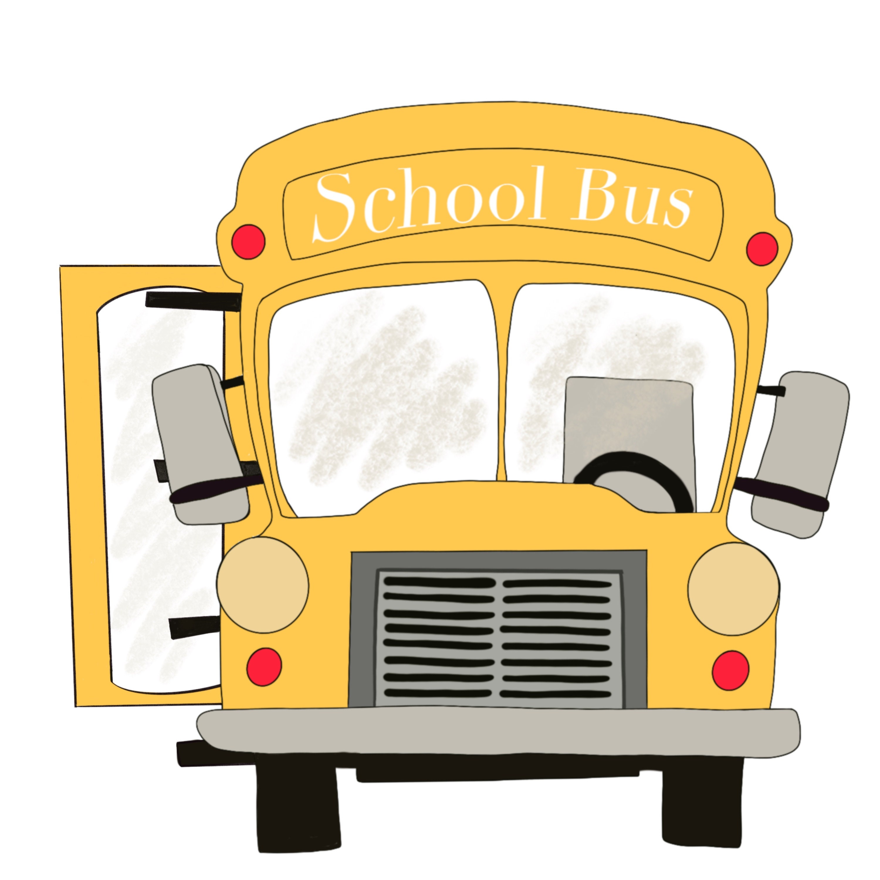 School Scene Girl Clipart Bus Clipart Back to School - Etsy