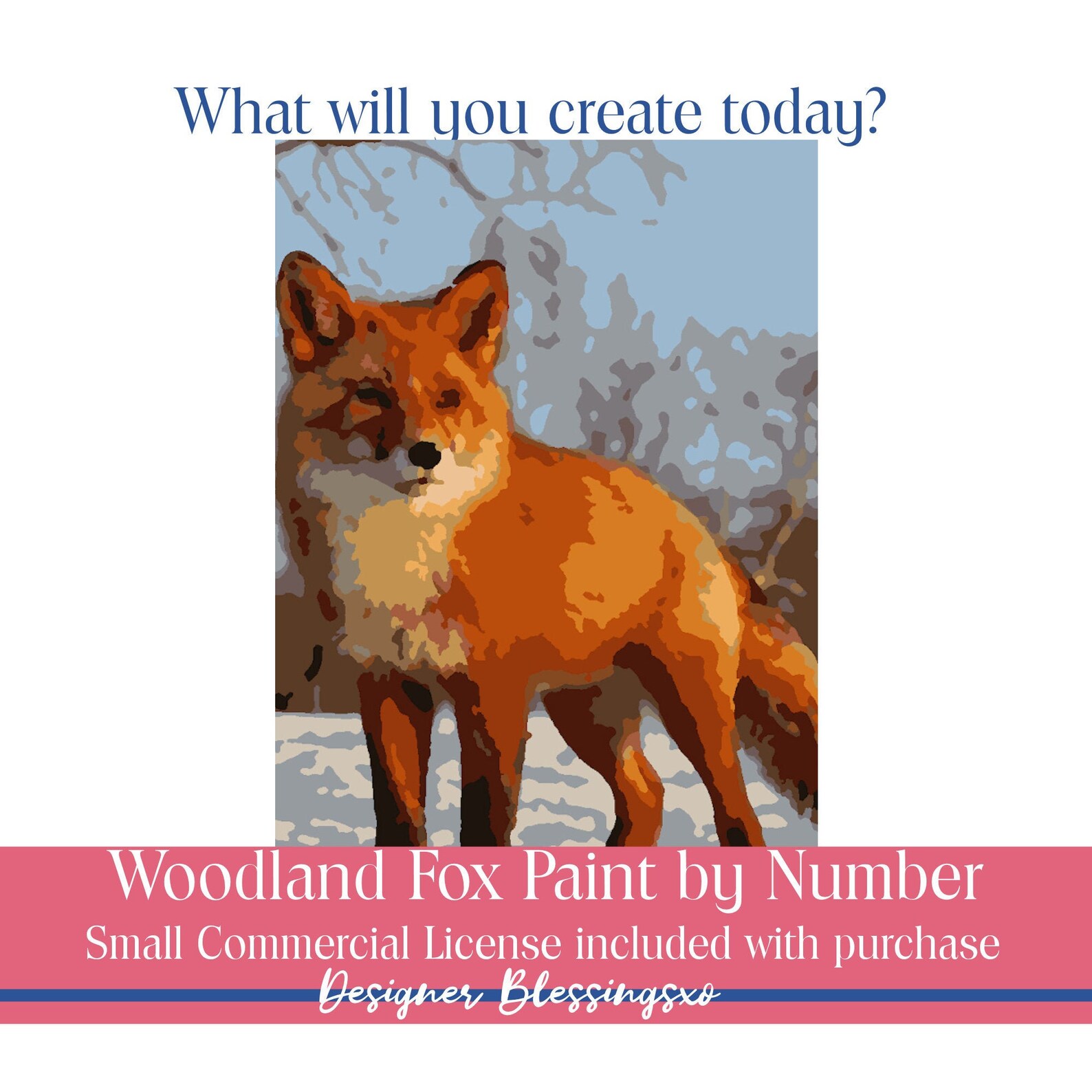 Woodland Fox Paint by Number COMPLETED, PBN Wall Decor, Instant ...