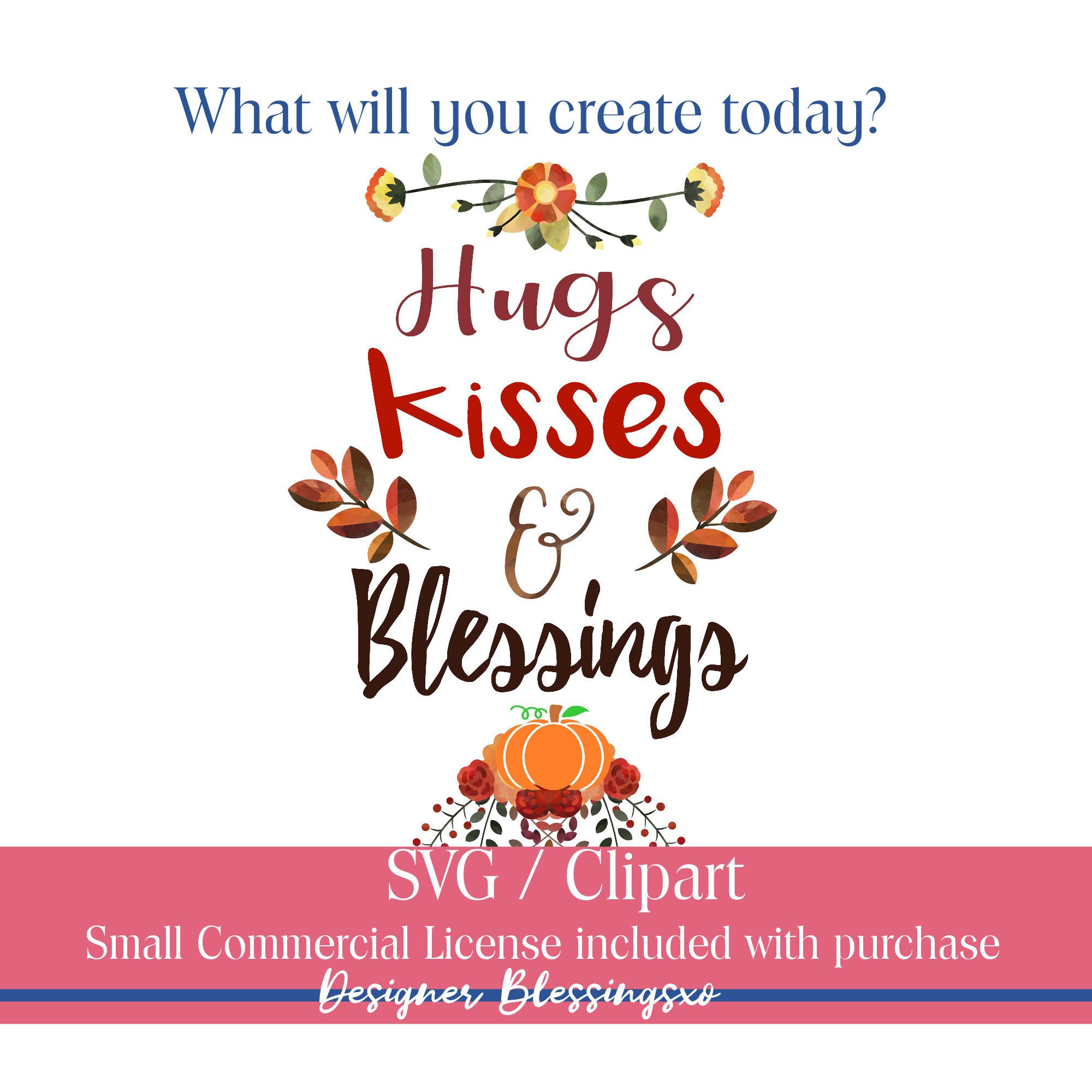 Hugs Kisses Blessings Xo PNG JPG Downloadable Printable - Etsy