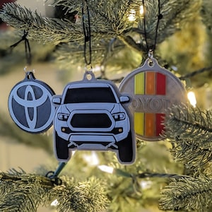 3 Piece Toyota Tacoma Ornament Gift Set | Christmas Ornaments for Car ...