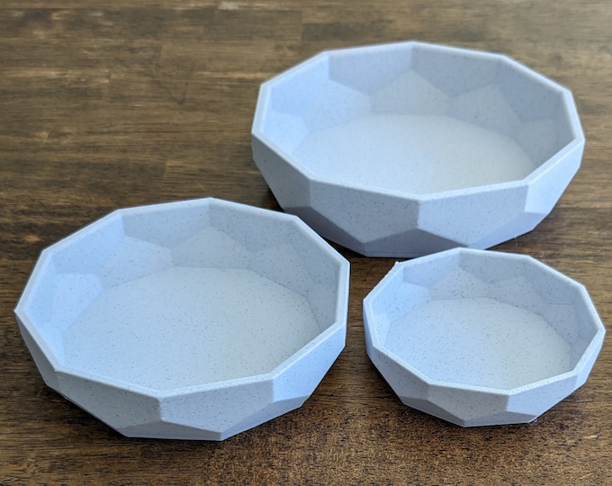 Decorative 3d Printed Geometric Nesting Bowl - Set of 3 | Trinket Trays ...