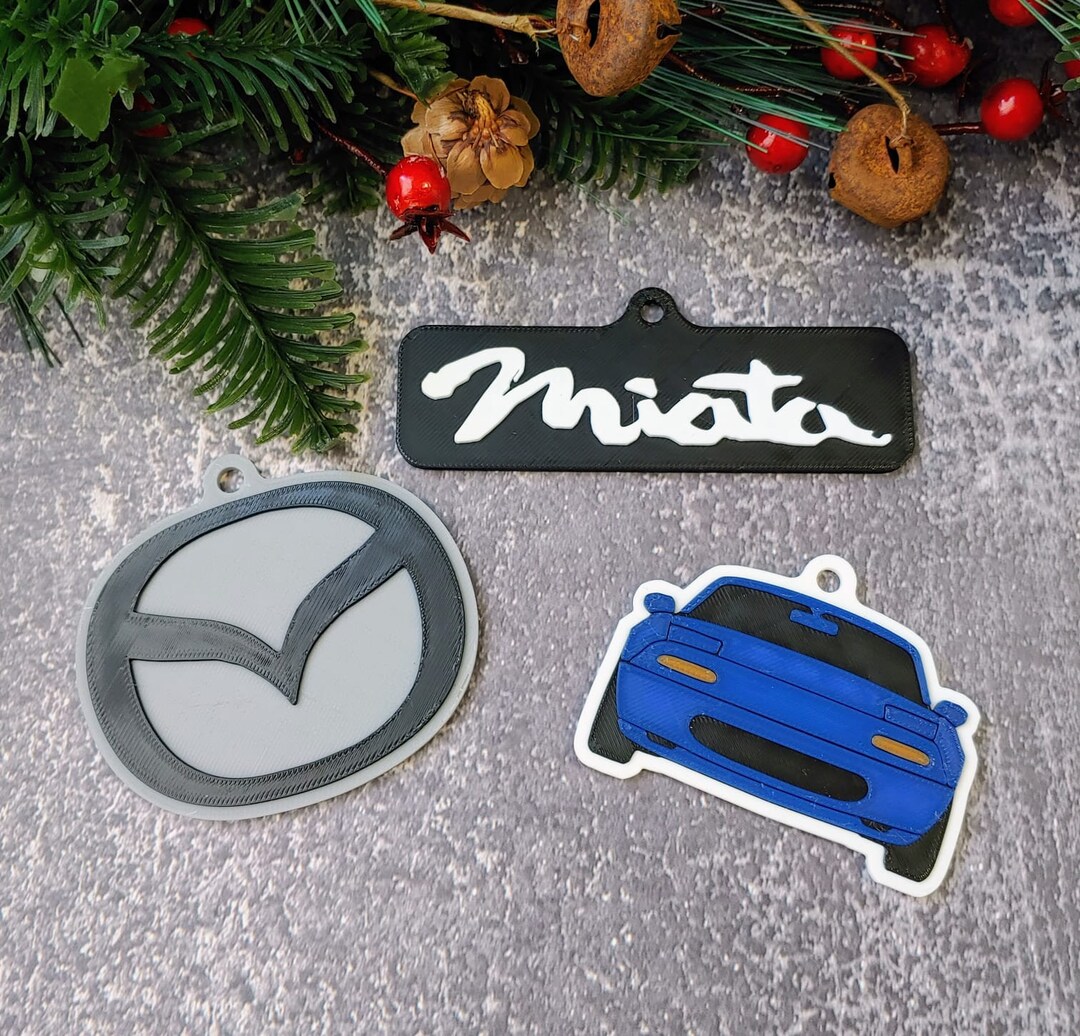 3 Piece Mazda Miata Ornament Gift Set - Multiple Color and Design ...