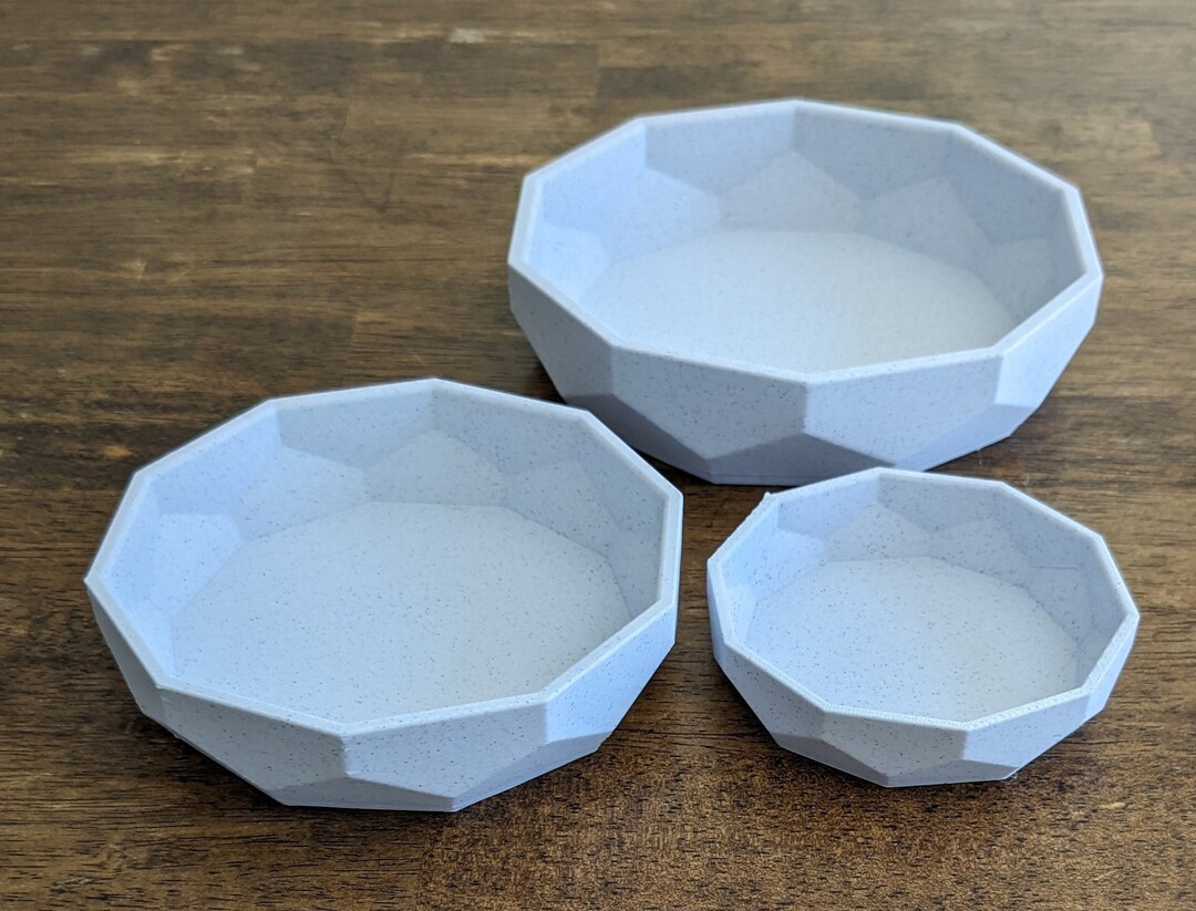 Decorative 3d Printed Geometric Nesting Bowl - Set of 3 | Trinket Trays ...