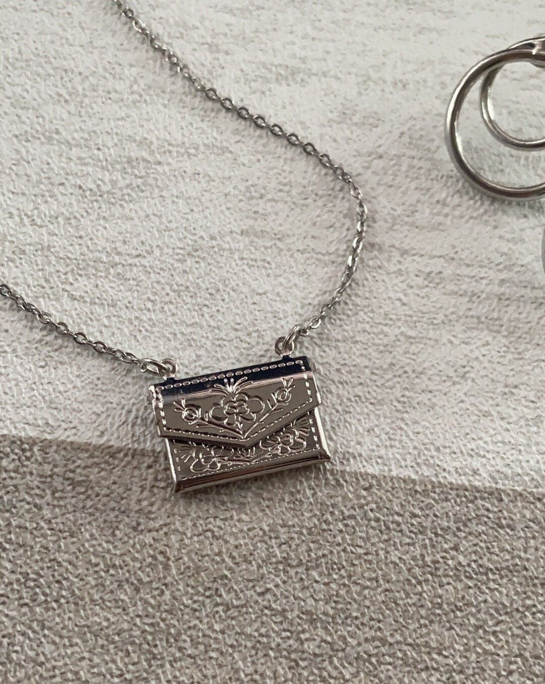 Envelope Necklace, Envelope Pendant, Secret Message, Hidden Message ...
