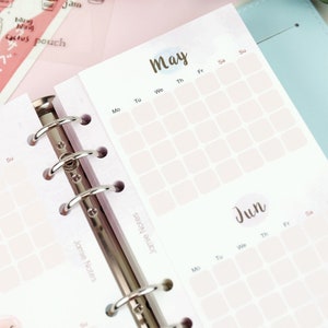 Yearly Monthly Planner Refill Papers Three Fold Refills for A5 /A6 /A7 ...
