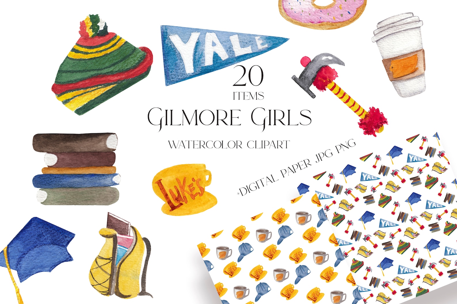 Gilmore Girls Clipart Gilmore Seamless Pattern Digital Paper Etsy