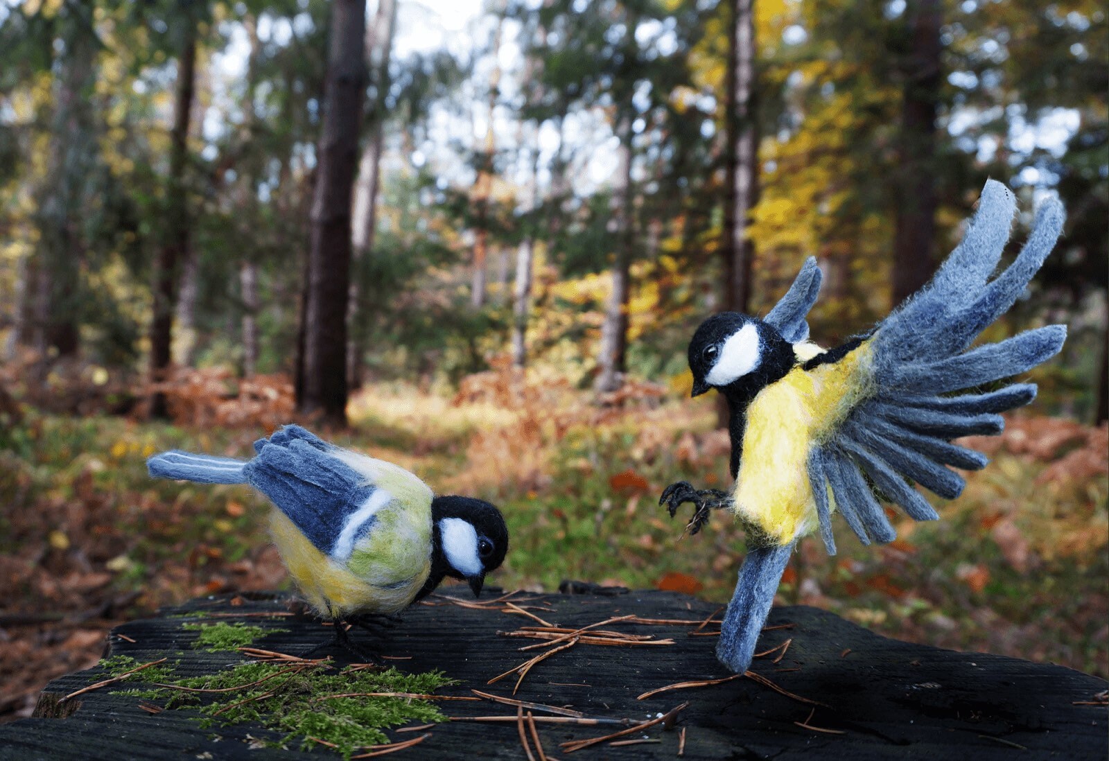 Flying Tit Figurine, Small Bird in Flight, OOAK Bird, Woodland Decor ...