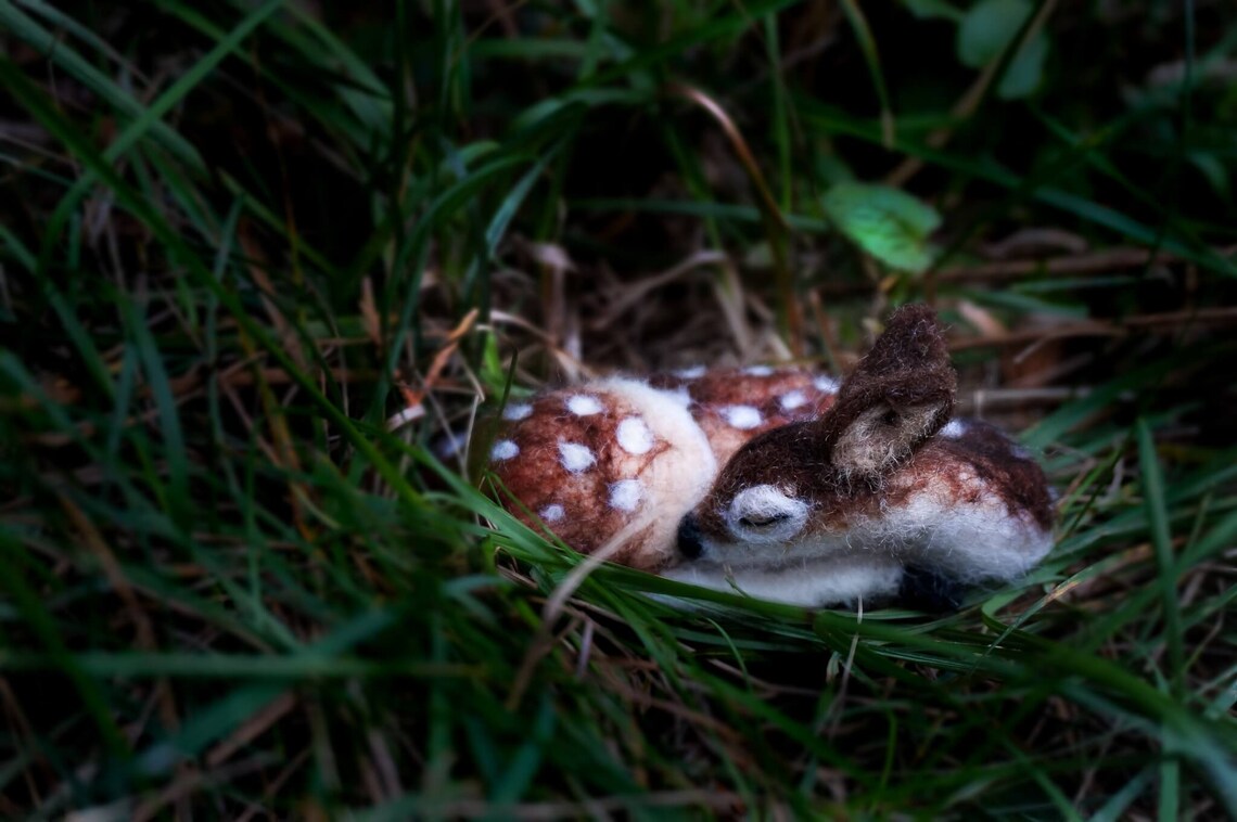 Sleeping Fawn Sculpture, OOAK Doe, Sleeping Animals, Reborn Baby Fawn ...
