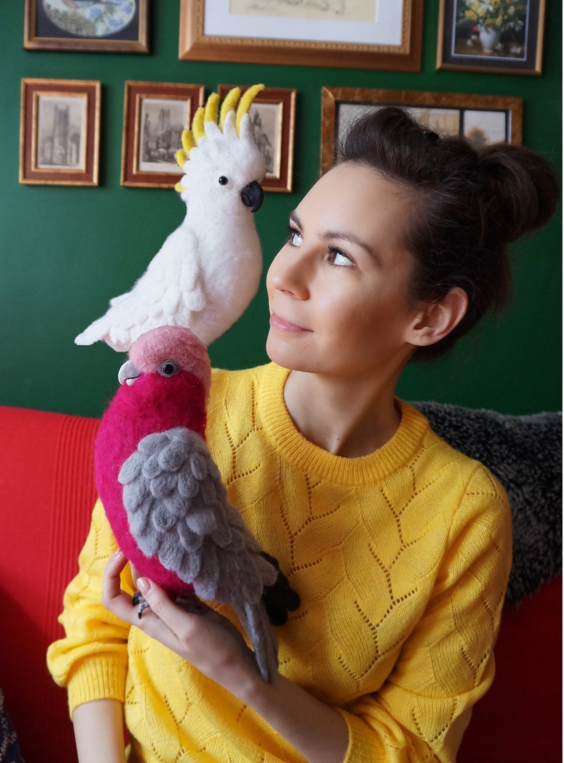 Needle Felted Galah Cockatoo, OOAK Parrot Cockatoo, Realistic Parrot ...