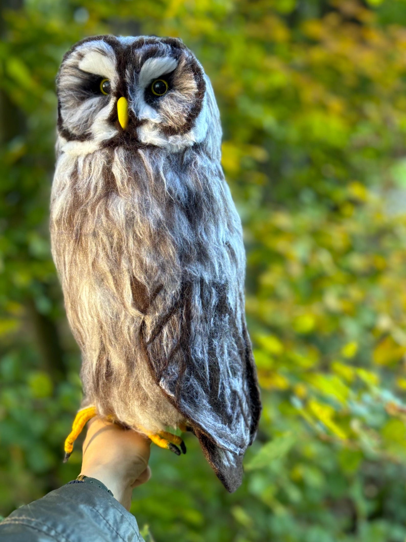 OOAK Owl Sculpture, Brown Grey Owl, Realistic Bird, Woodland Decor, Owl ...