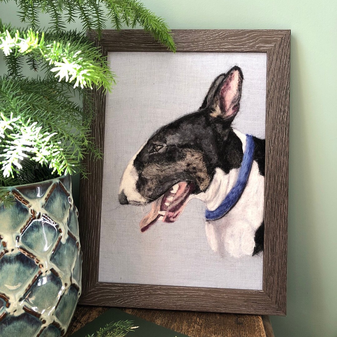A4 Custom Dog Portrait in a Frame, Commission Dog Memorial, Gift for ...