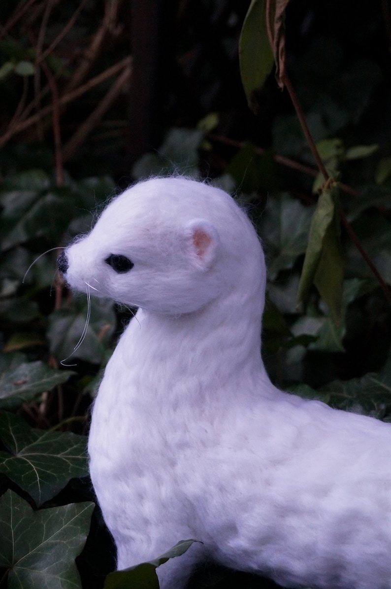 Needle Felted Ermine, Ermine OOAK, Minks Figurine, Needle Felted Pets, White Weasel, Stoat ...