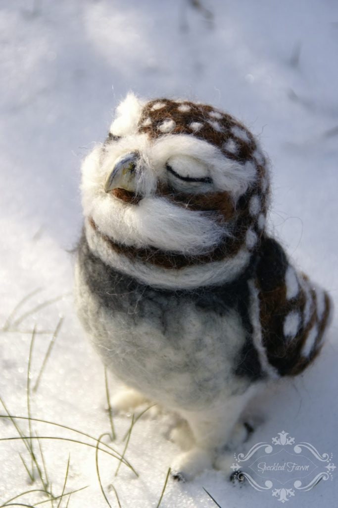 Needle Felted Barn Owl/ooak Barn Owl/needle Felt - Etsy