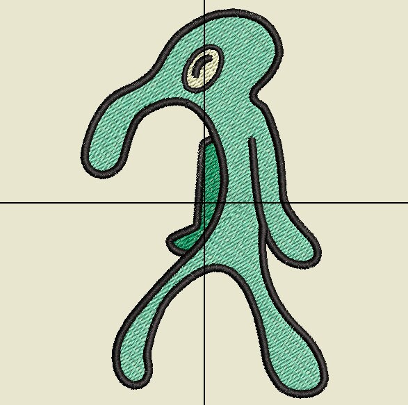 Squidward Art / Embroidery File/ Embroidery Template/ Digital Download ...