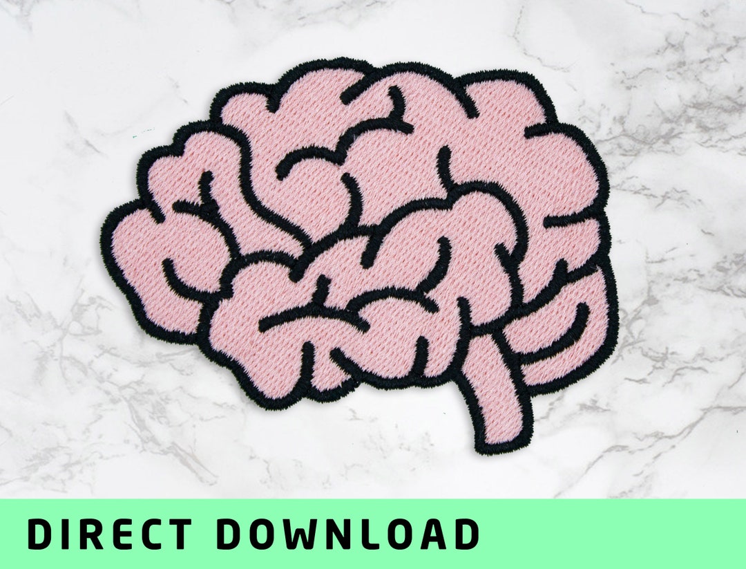 Pink Brain / Embroidery File/ Embroidery Template/ Digital Download ...