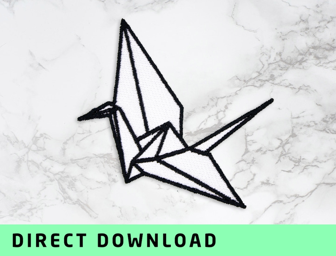 Origami Crane / Embroidery File/ Embroidery Template/ Digital Download ...