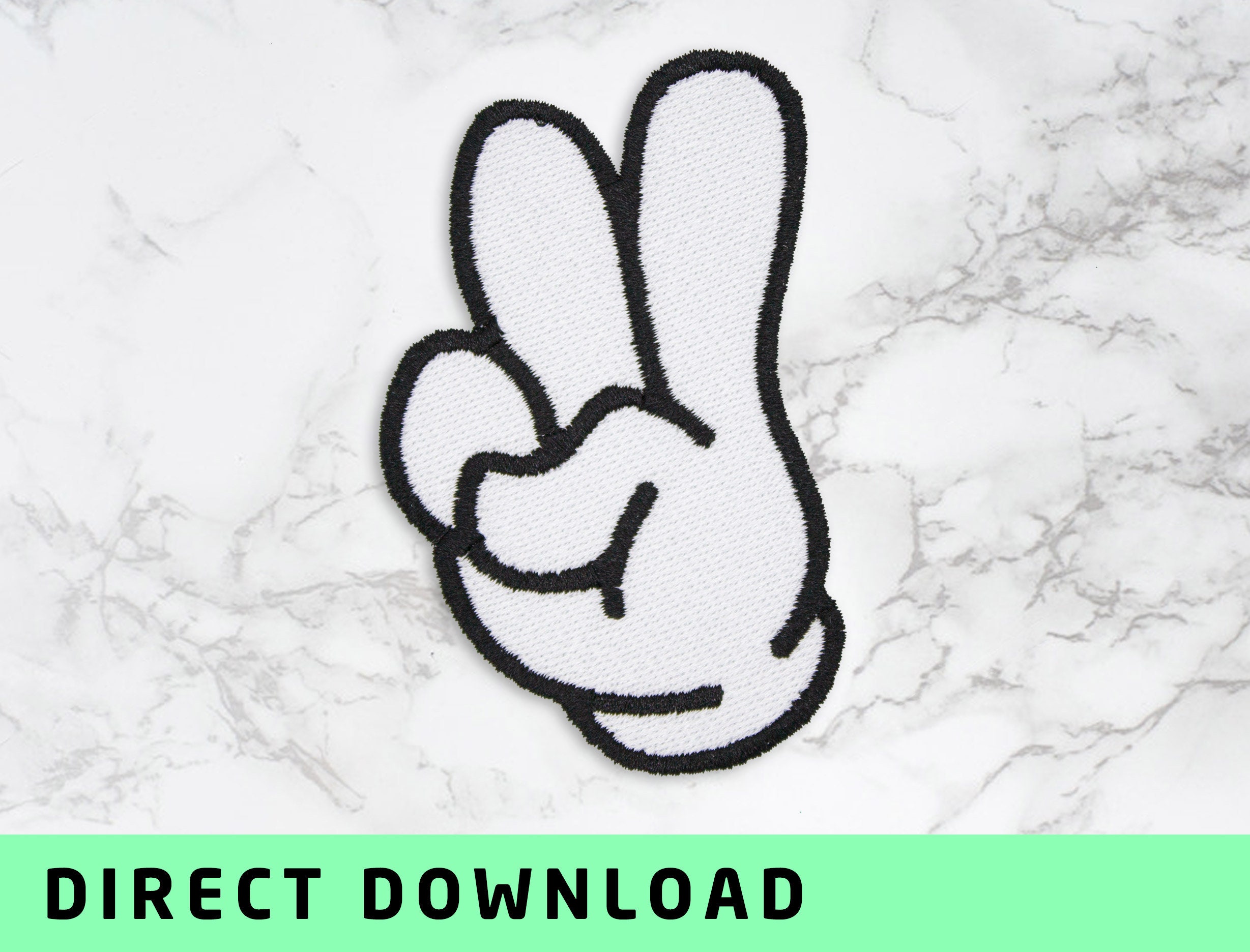 Mickey Hand Peace / Embroidery File/ Embroidery Template/ Digital ...