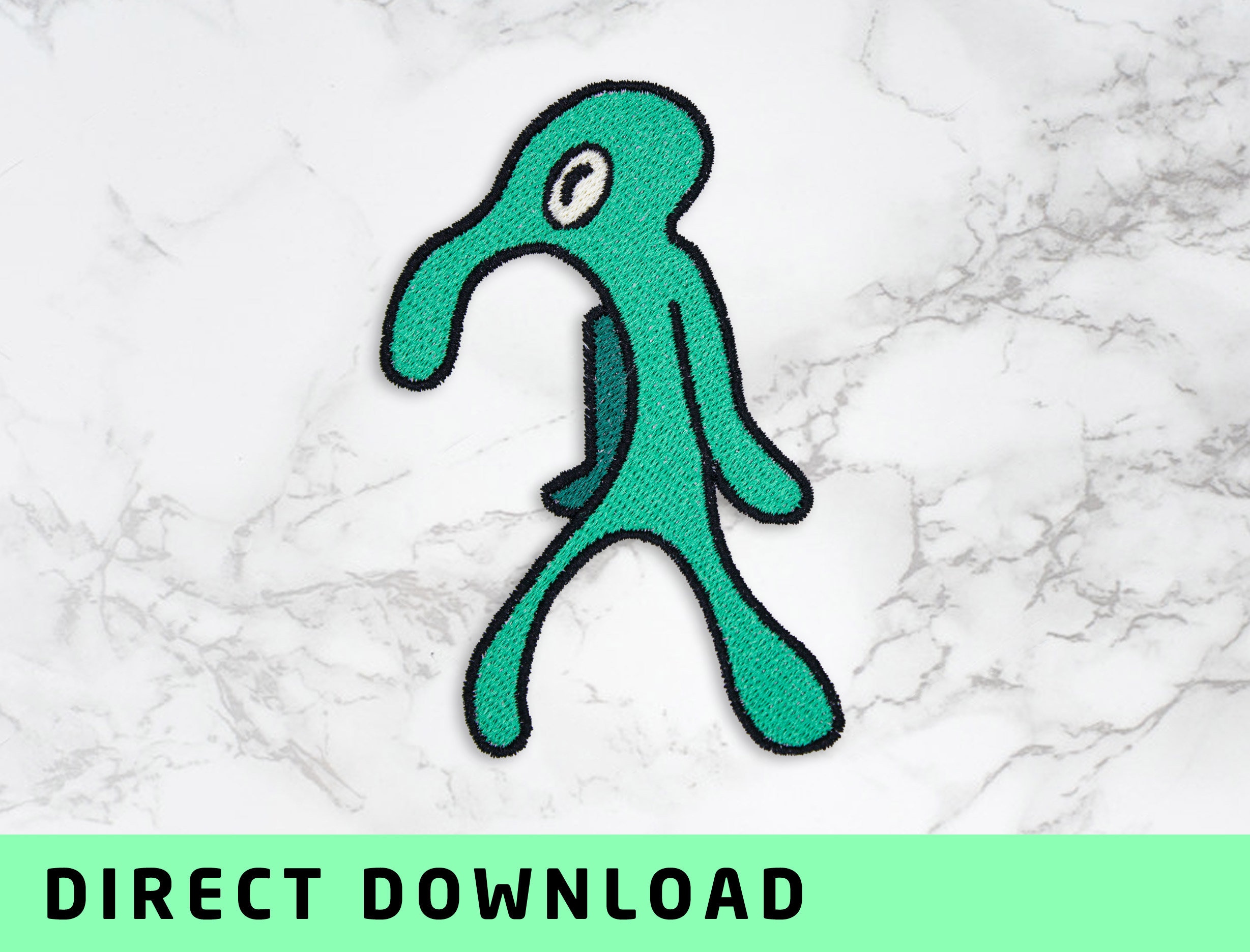 Squidward Art / Embroidery File/ Embroidery Template/ Digital Download ...