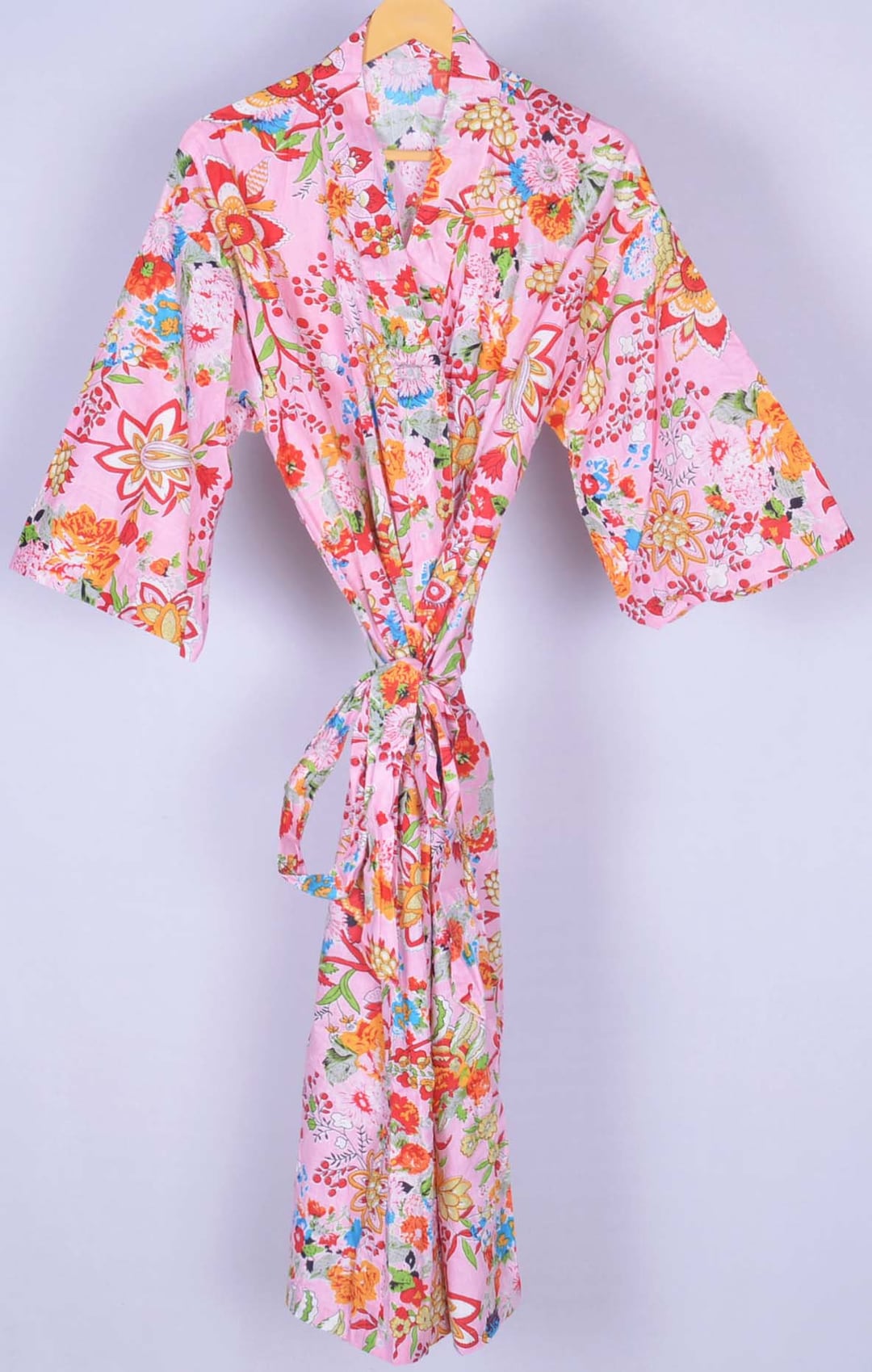 Multi Floral Bath Robe Cotton Robekimono Dressing Gown Floral - Etsy