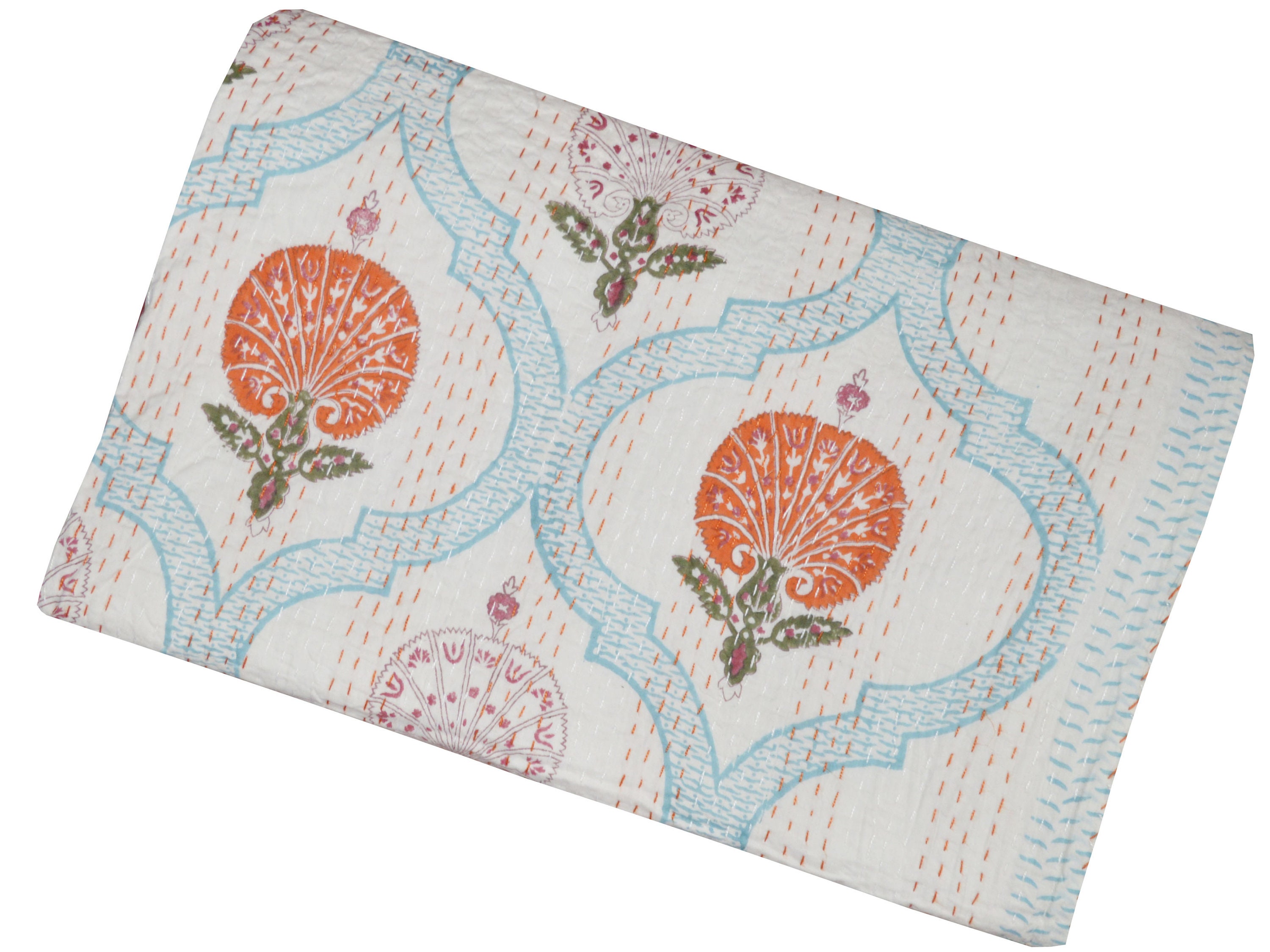 Hand Block Print Beautiful Kantha Quilt Traditional Vintage - Etsy UK