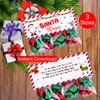 Santa Kisses Treat Bag Tag Topper Printable, Santa Kisses Label, Winter ...