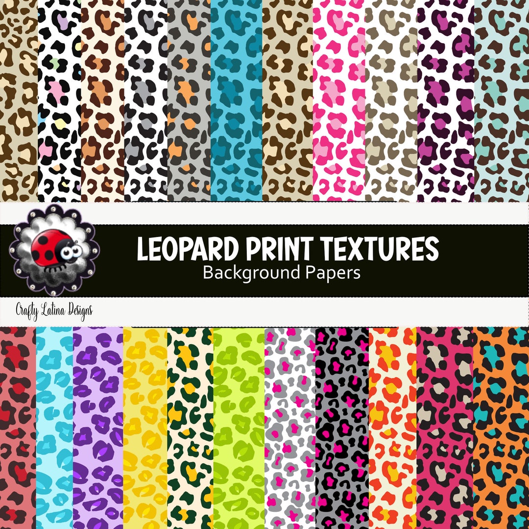 Leopard Print Textures Digital Papers, Animal Print Background, Leopard ...