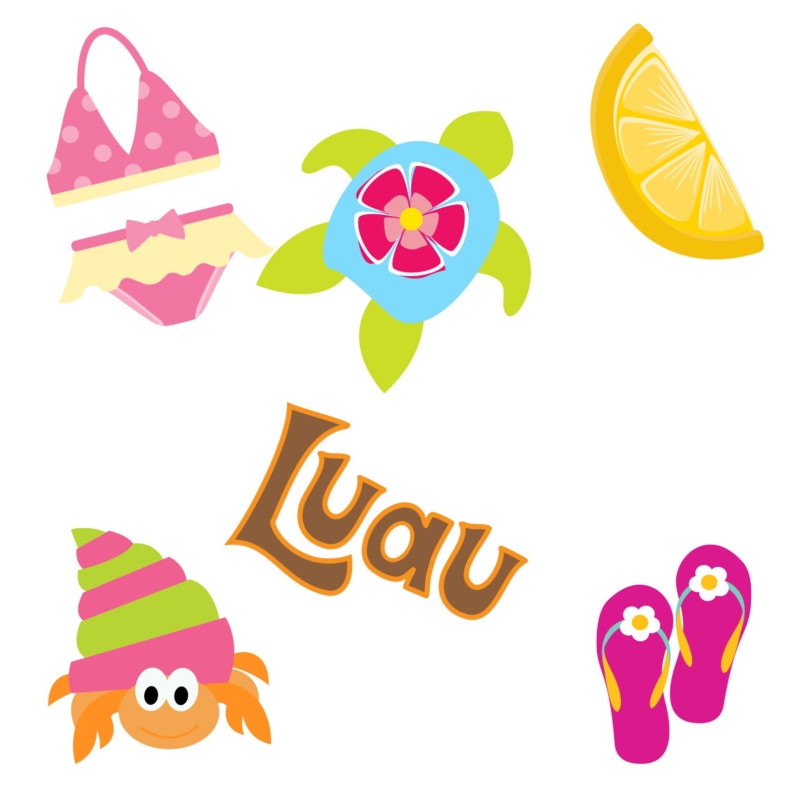 Luau Party Clipart: Hawaiian Theme Graphics (digital Download) - Etsy