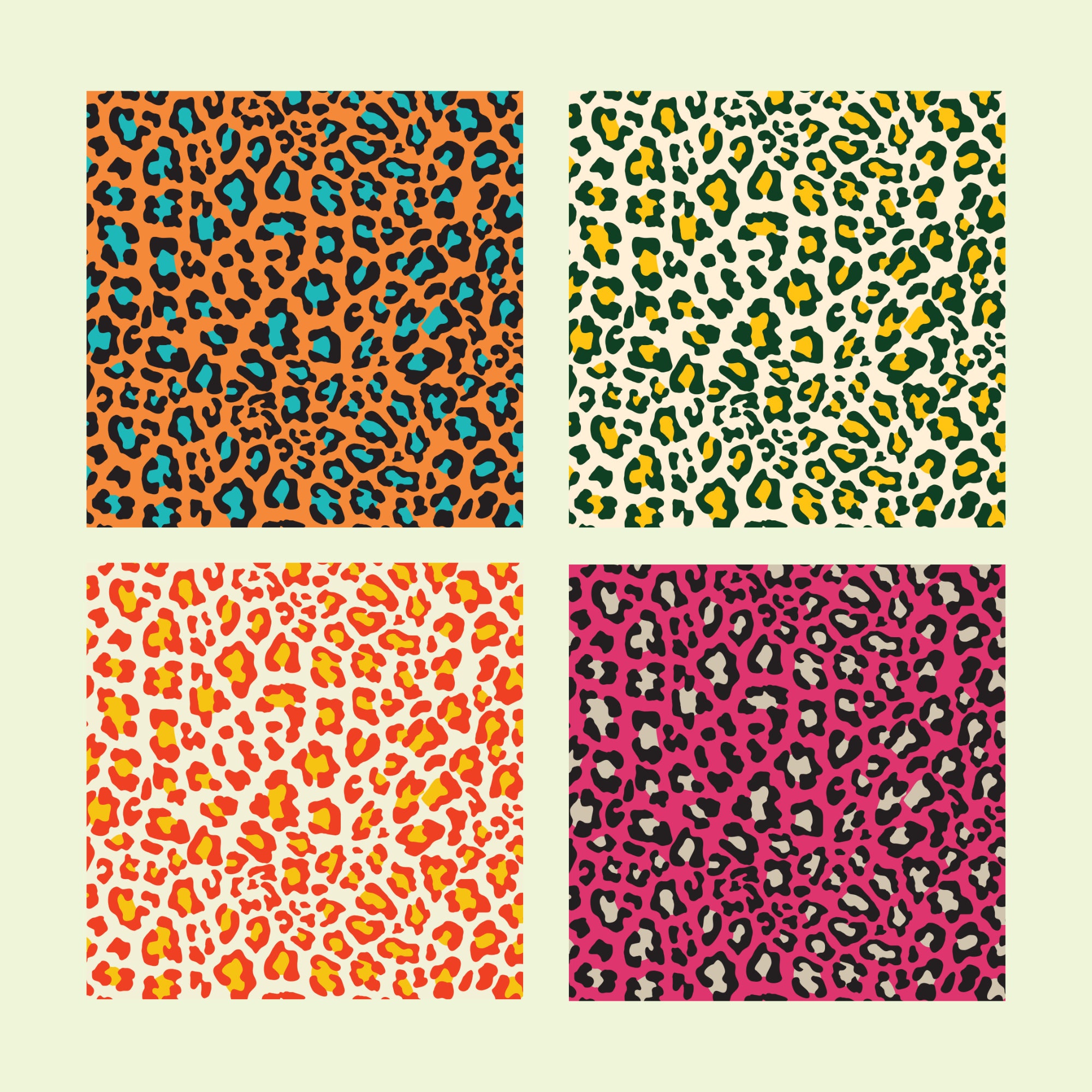 Leopard Print Textures Digital Papers, Animal Print Background, Leopard ...