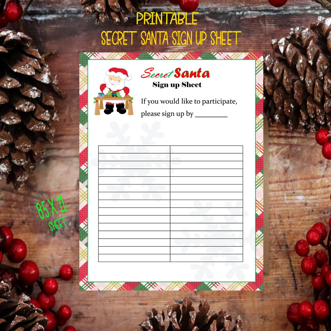 Secret Santa Reindeer Questionnaire Kit Printable -PDF Instant Download ...