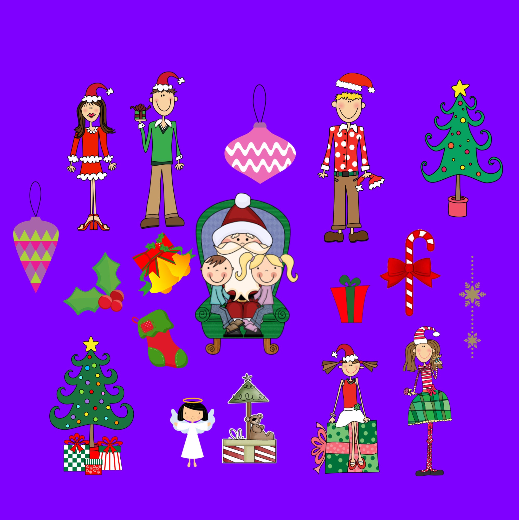 Christmas Family Clipart, Christmas Digital Download, Digital ...