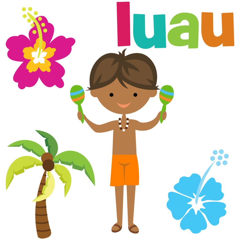 Luau Party Clipart: Hawaiian Theme Graphics (digital Download) - Etsy