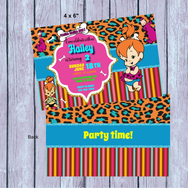 Peebles Party Editable Invite the Flintstones Pebbles - Etsy