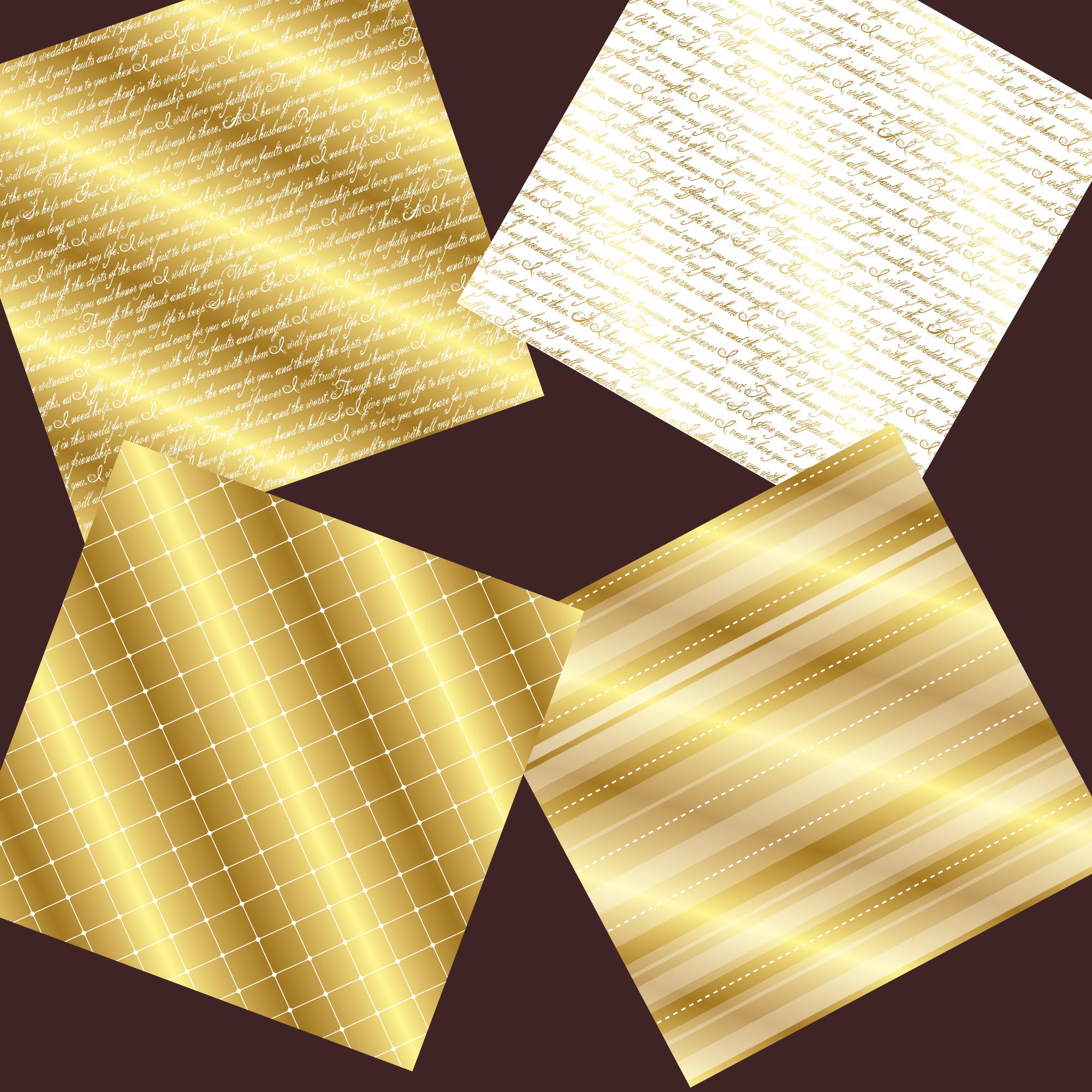 Gold & White Digital Papers Seamless Gold Textures Gold - Etsy